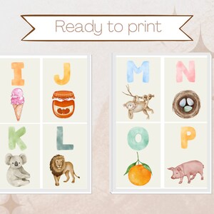 Printable Alphabet Flash Cards, Watercolour Design, Montessori ...