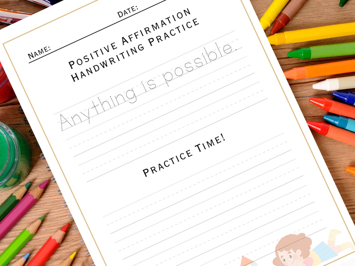 Positive Affirmation Worksheet, Growth Mindset, Printable Toddler ...