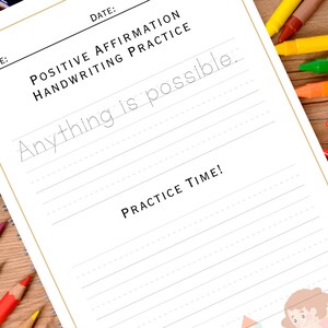 Positive Affirmation Worksheet, Growth Mindset, Printable Toddler ...
