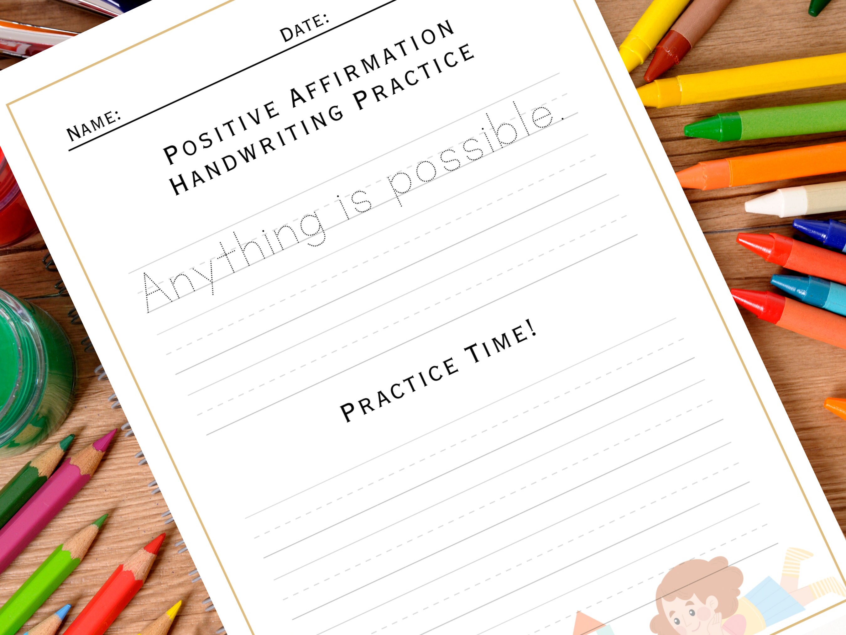 Positive Affirmation Worksheet, Growth Mindset, Printable Toddler ...