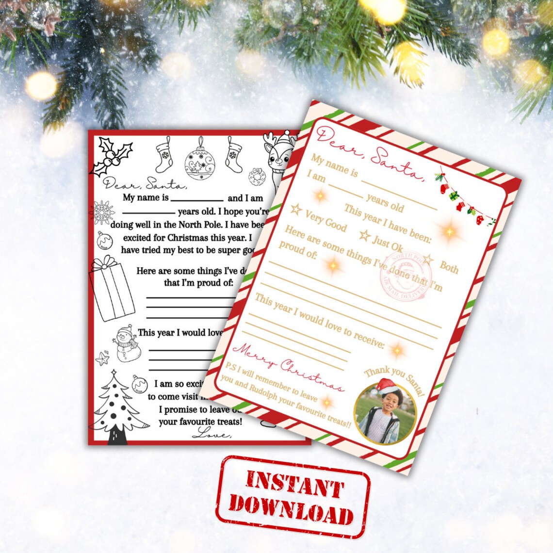 Letter to Santa, Kids Letter to Santa, Christmas Colouring, Dear Santa ...