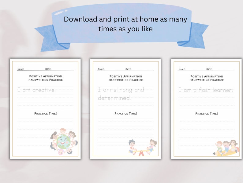 Positive Affirmation Worksheet, Growth Mindset, Printable Toddler ...
