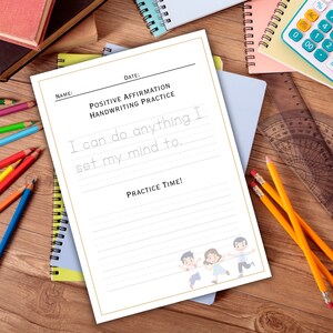 Positive Affirmation Worksheet, Growth Mindset, Printable Toddler ...