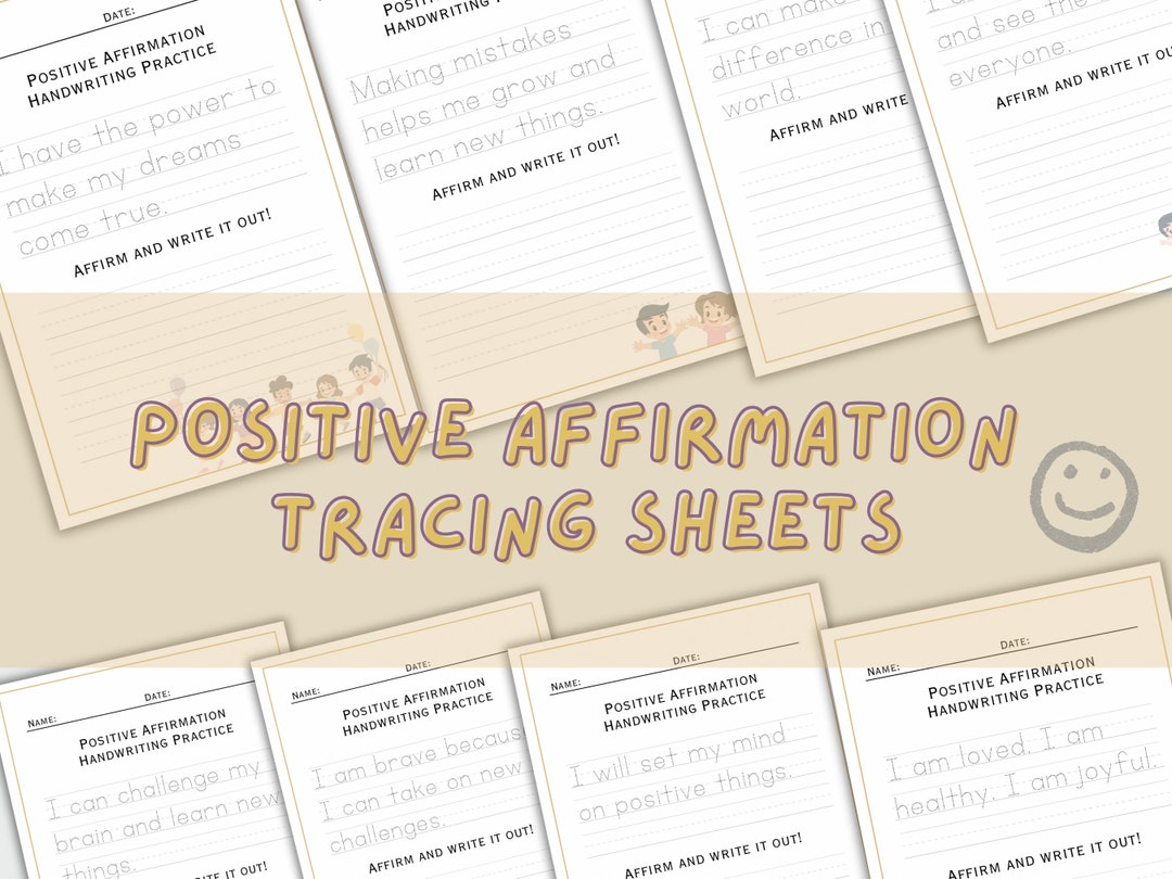 Positive Affirmation Worksheet Growth Mindset Printable - Etsy