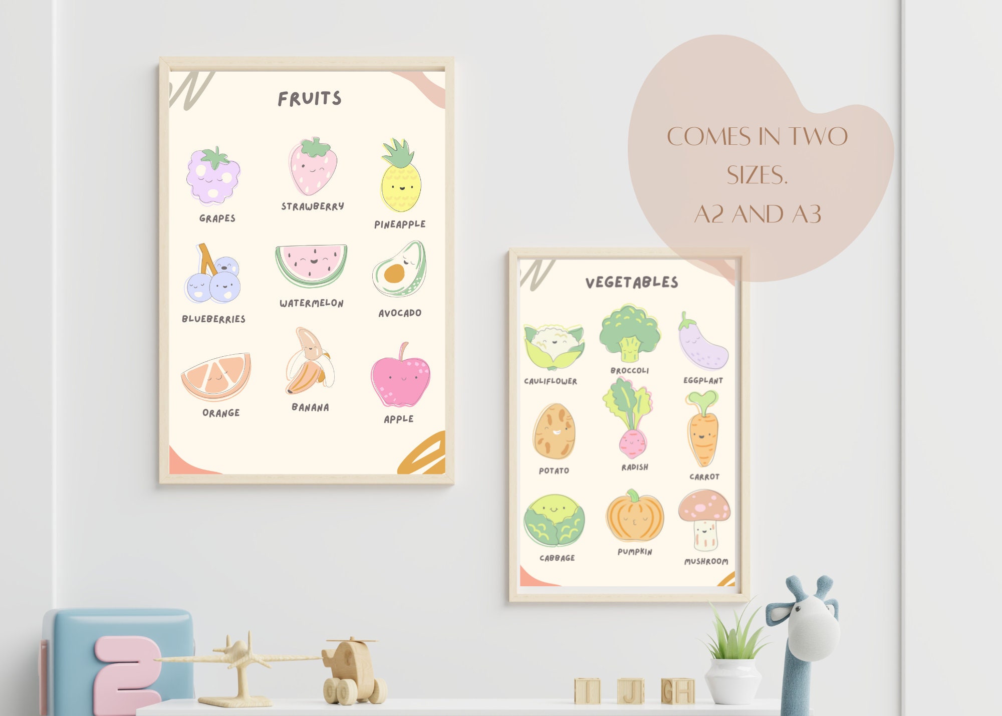 Fruits and Vegetables Educational Poster, Montessori, Classroom Decor ...