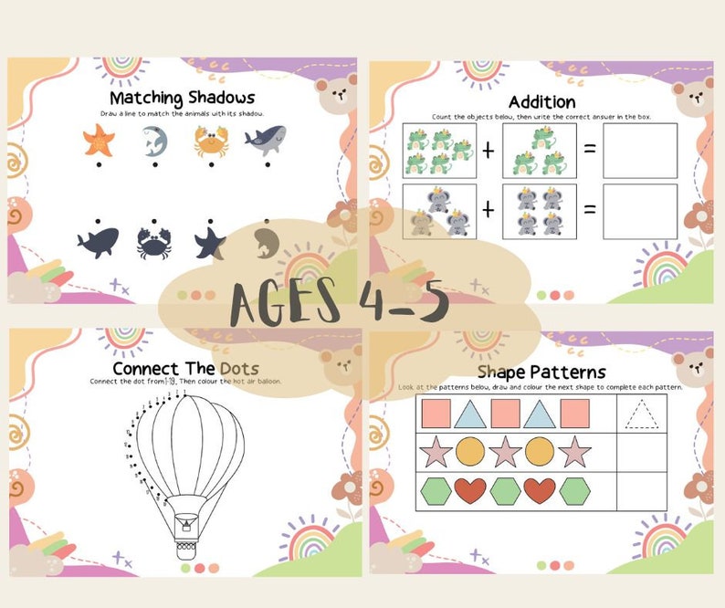 Printable Preschool Worksheets Digital PDF JPEG 15 - Etsy