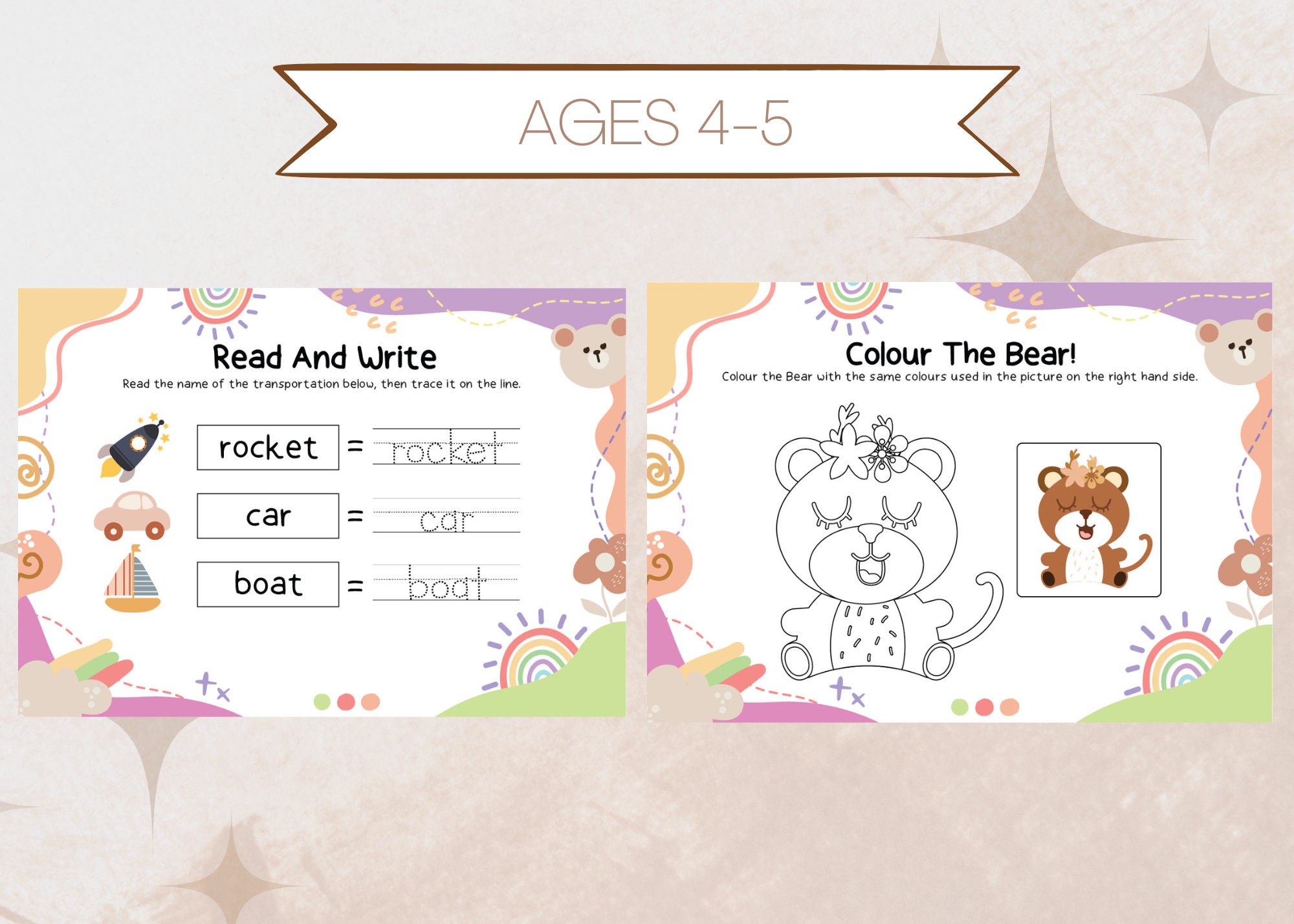 Printable Preschool Worksheets, Digital PDF, JPEG, 15 Worksheets ...