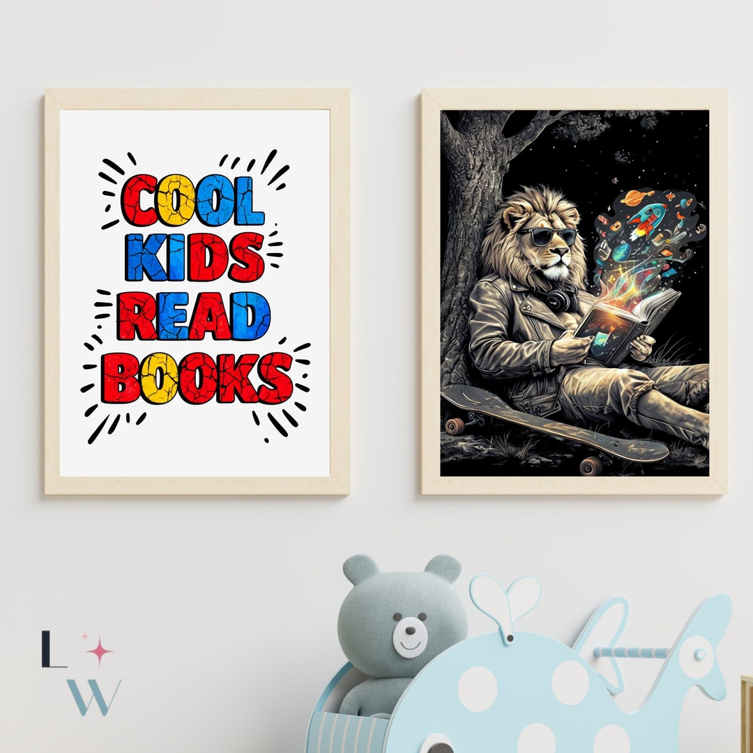 Cool Kids Read Books, Reading Posters, Classroom Decor, Learning Poster ...