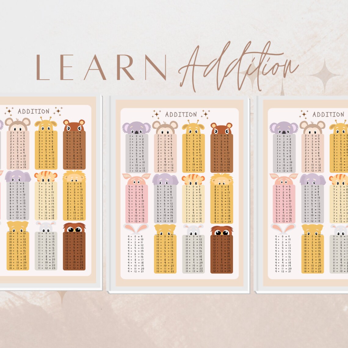 Addition Printable, Math Practice, Children's Learning, Addition Chart ...