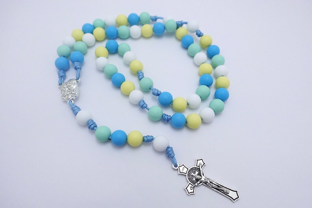 Silicone Baby Rosary Blue, Mint, White & Yellow - Etsy