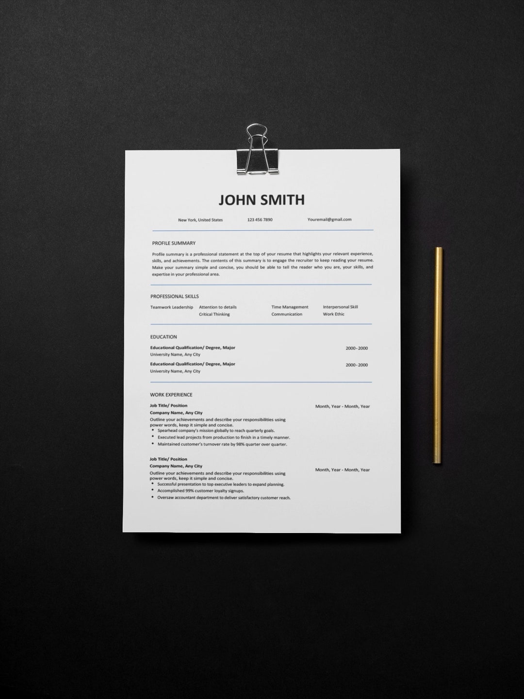 Modern ATS Resume Template, Professional Creative Resume, Lebenslauf ...