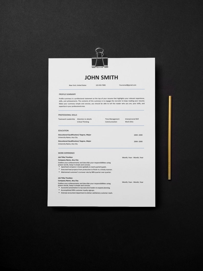 Modern ATS Resume Template, Professional Creative Resume, Lebenslauf ...