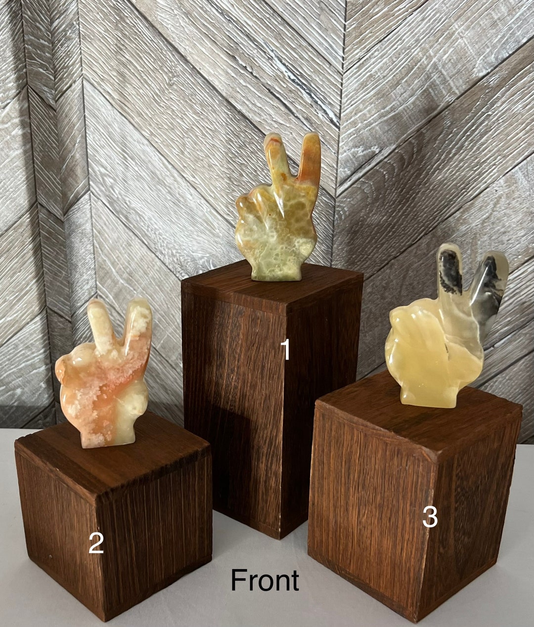 PEACE SIGN Hand Carved Crystal Hand Carving ASL - Etsy