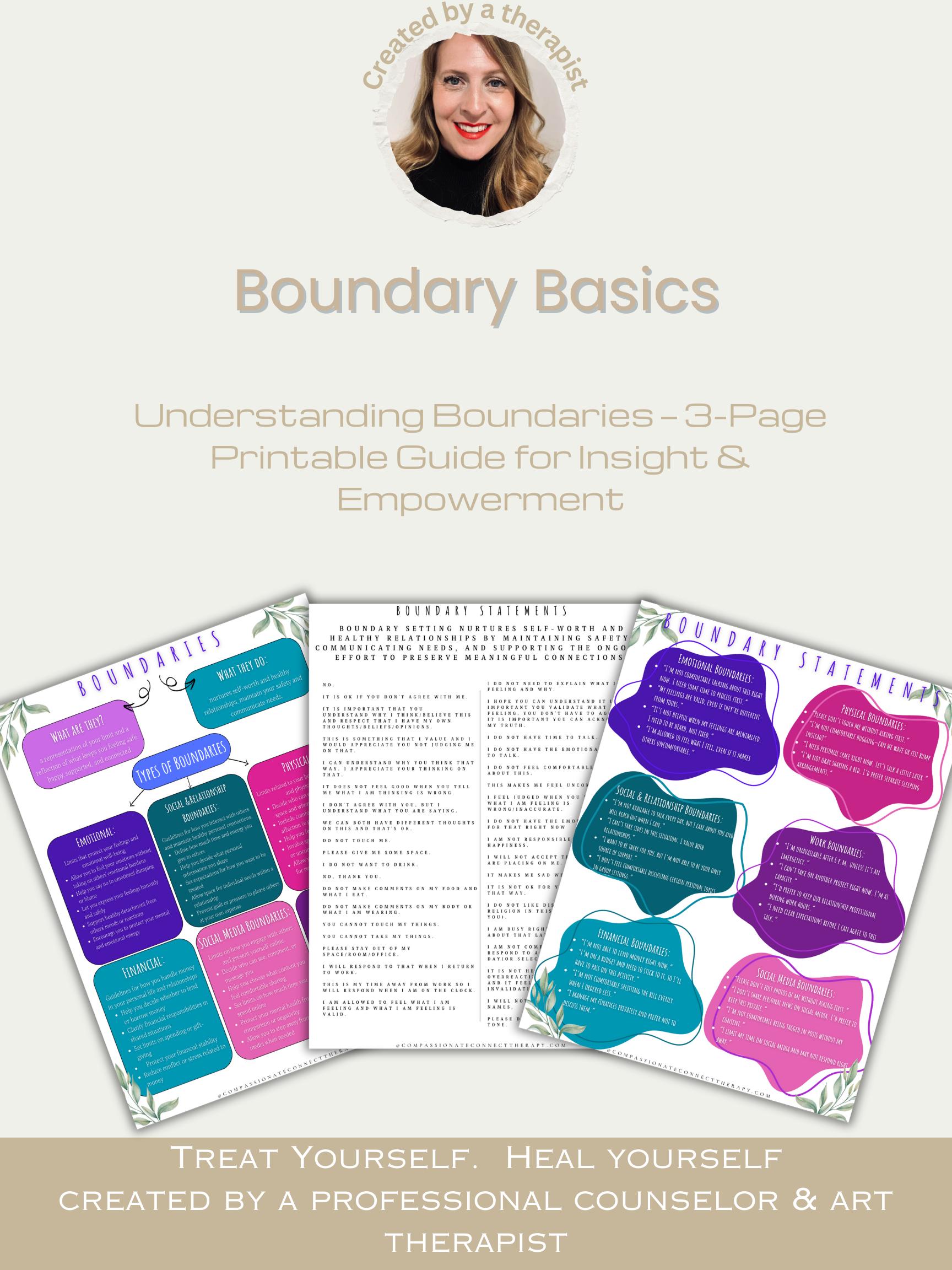 Boundary Statements Printable; Examples of Ways to Communicate ...