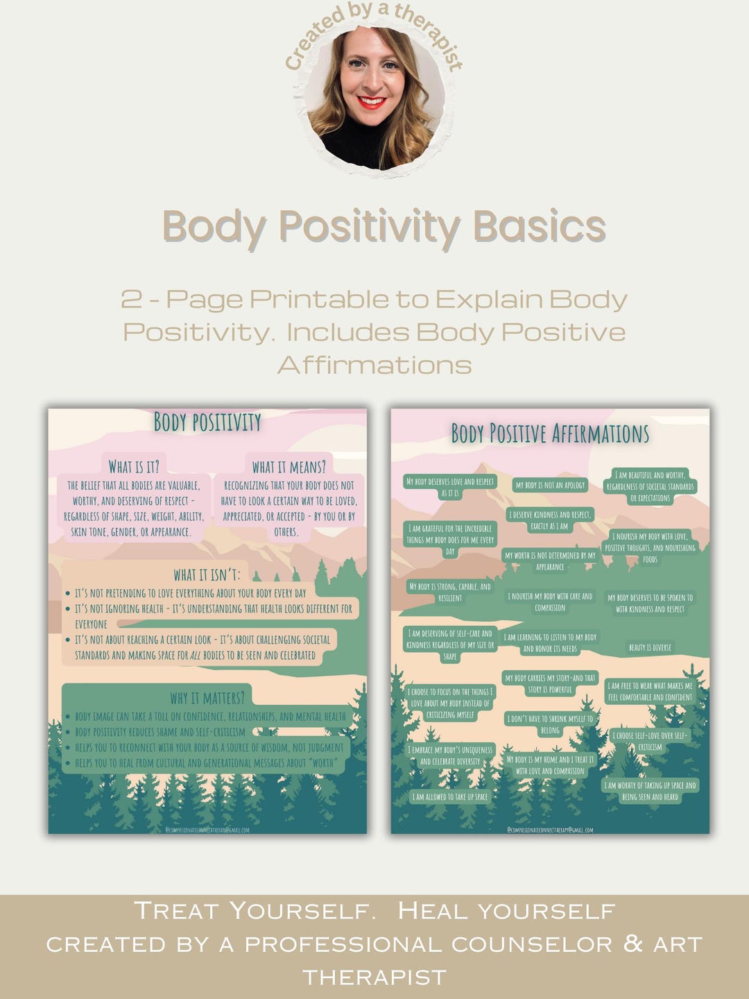Body Positive Affirmations Printable, Positive Body Image Tool, Body ...