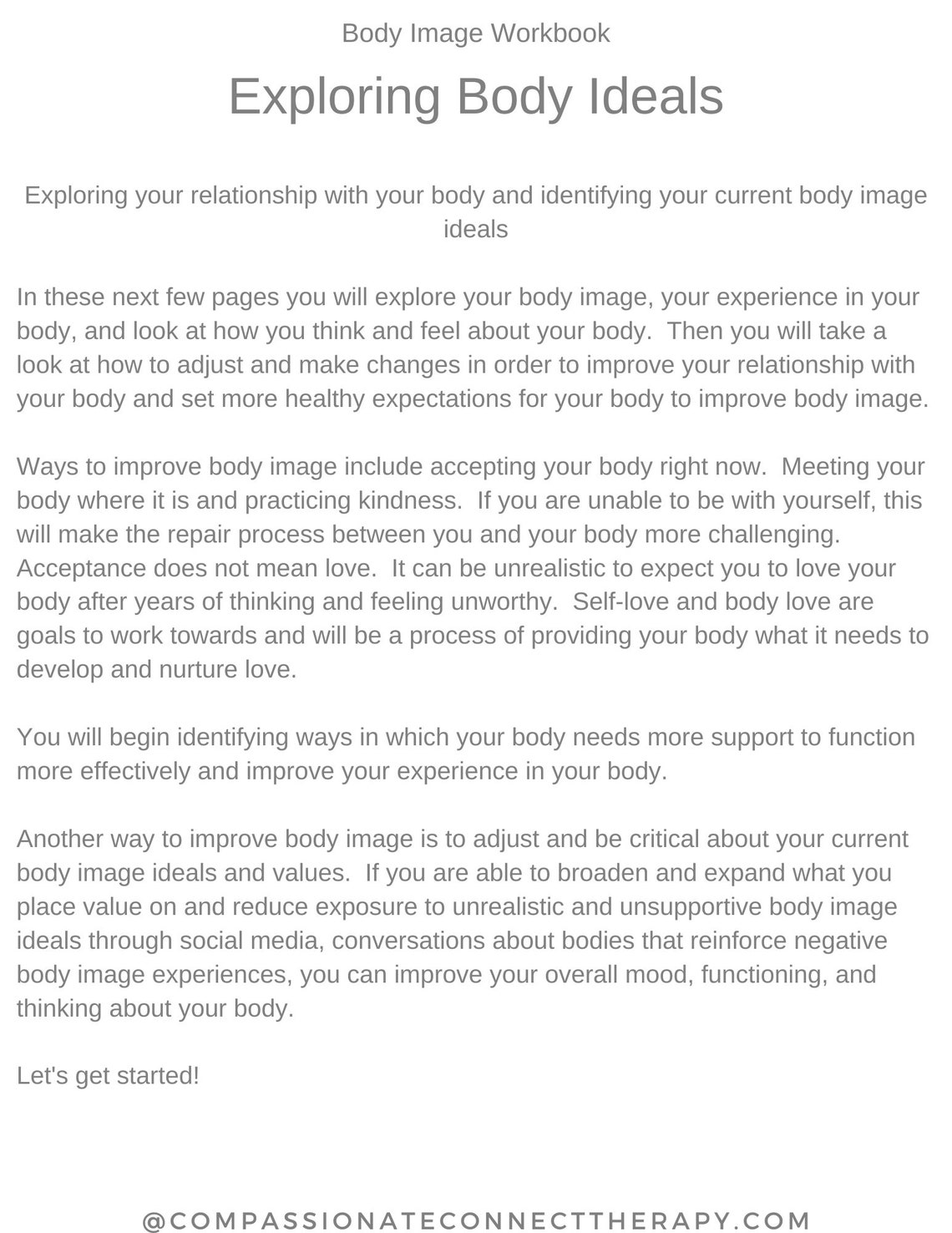 Body Image Healing Workbook Body Acceptance Body Positive - Etsy
