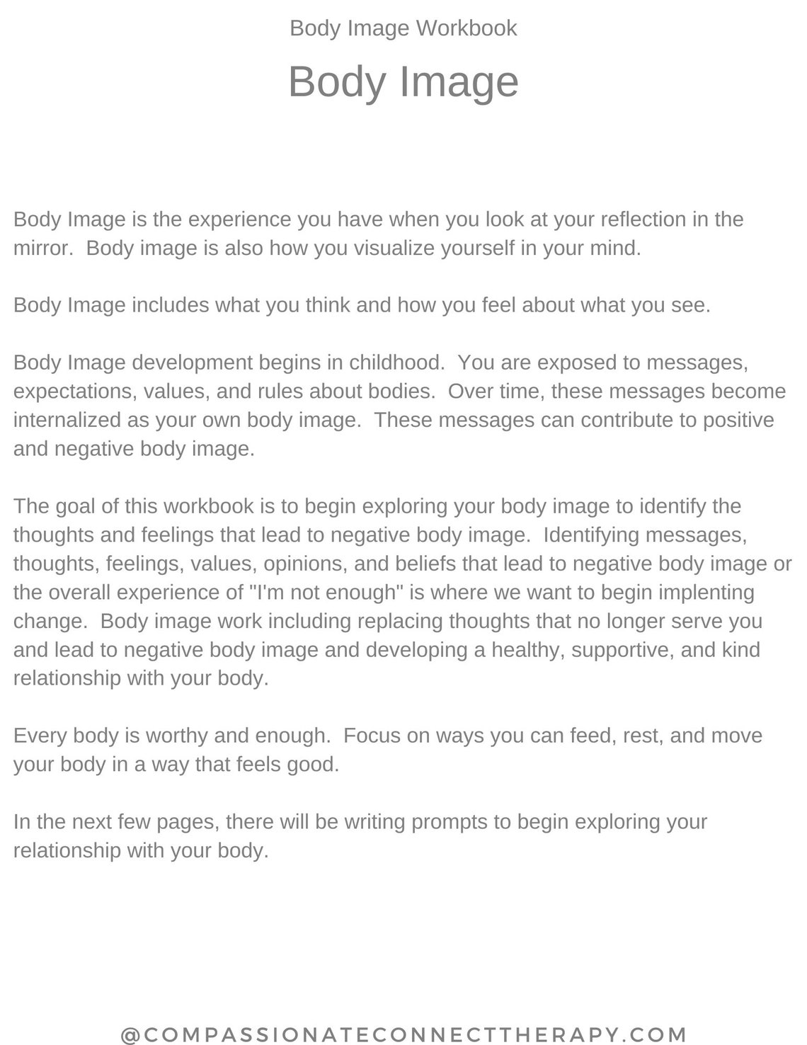 Body Image Healing Workbook Body Acceptance Body Positive - Etsy