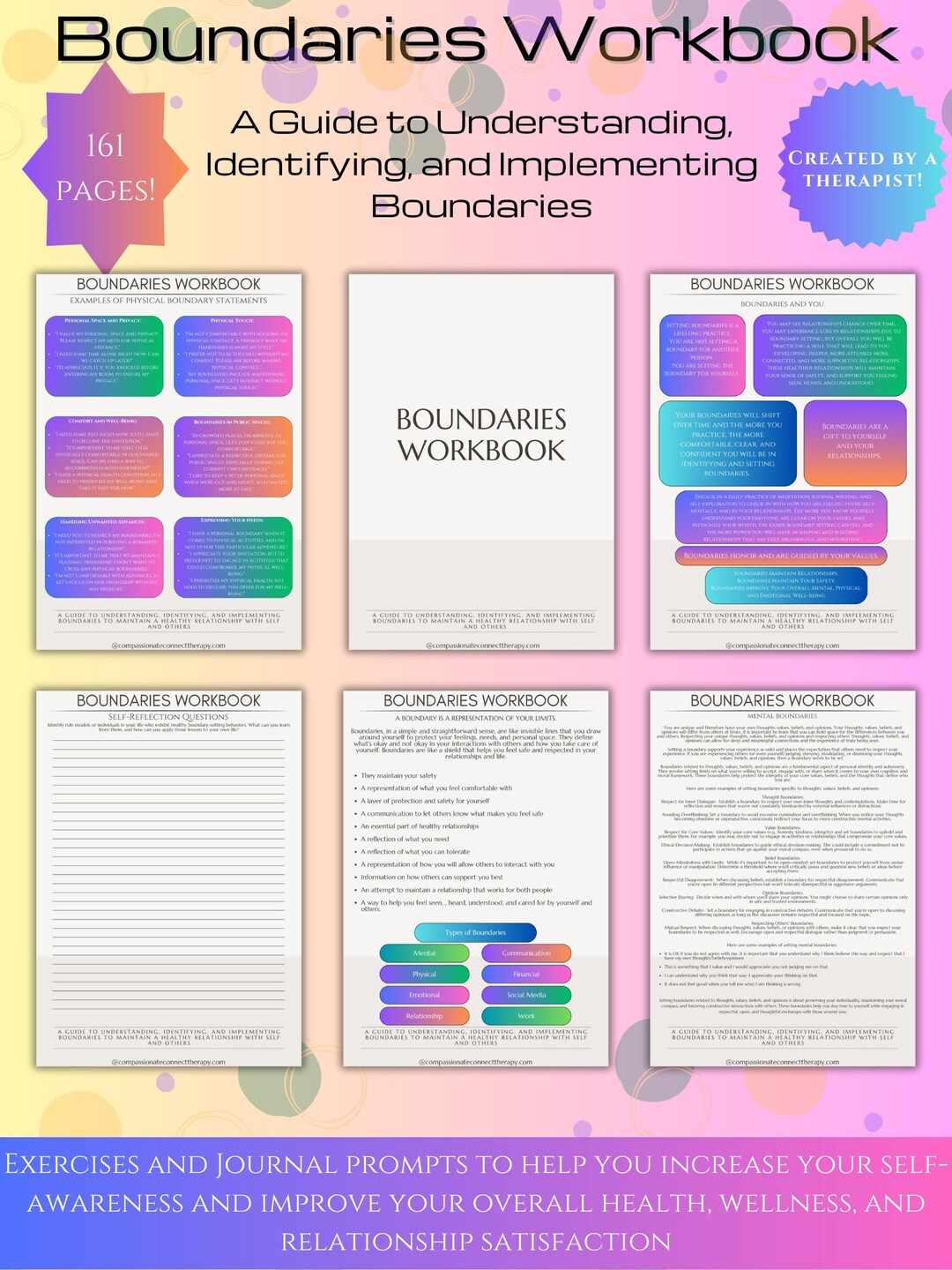 Boundaries Workbook: Self-care, Relationships (161 Pages) - Etsy