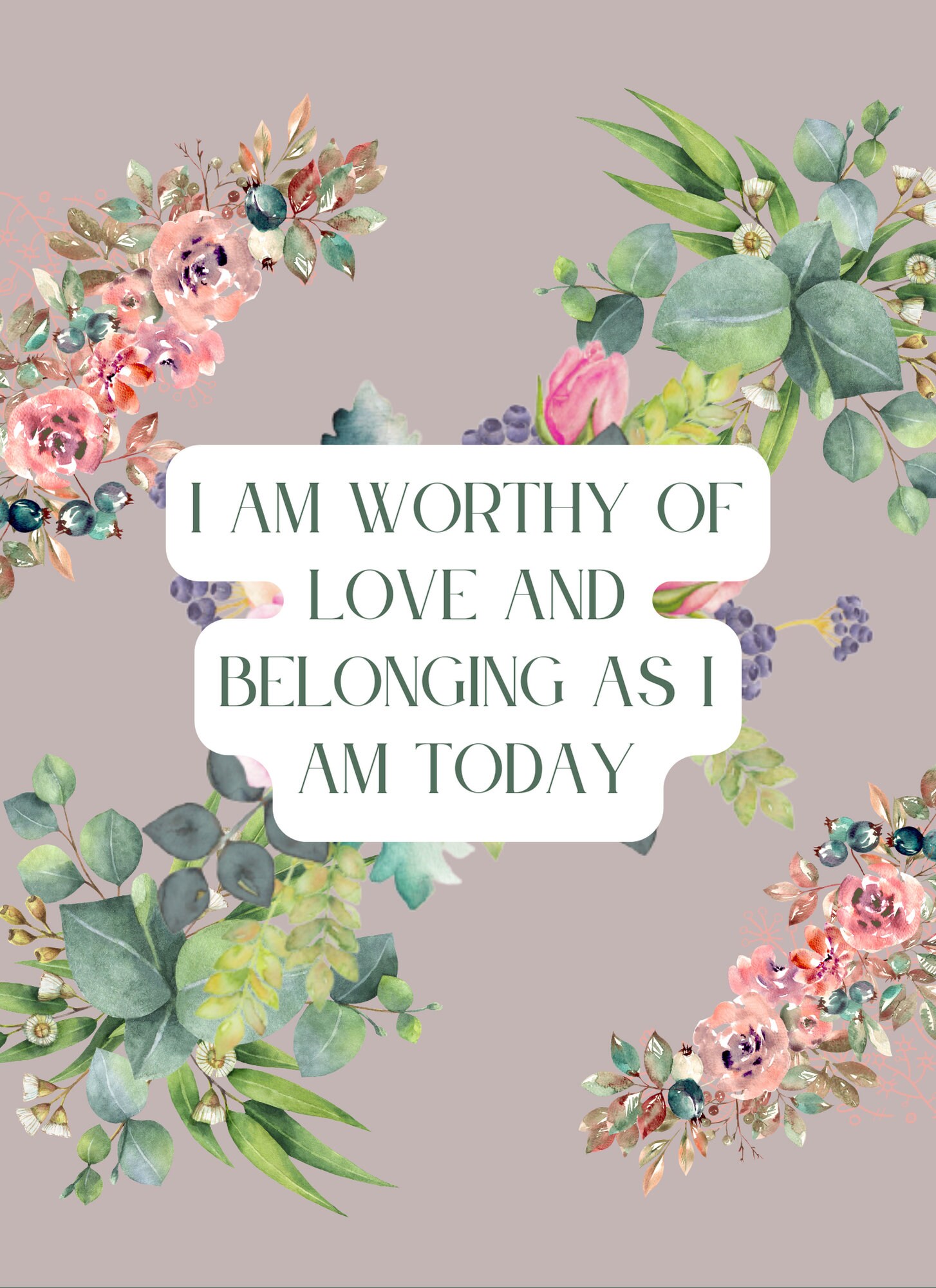 Body Positive Affirmation Art Printable Positive Body Image Body