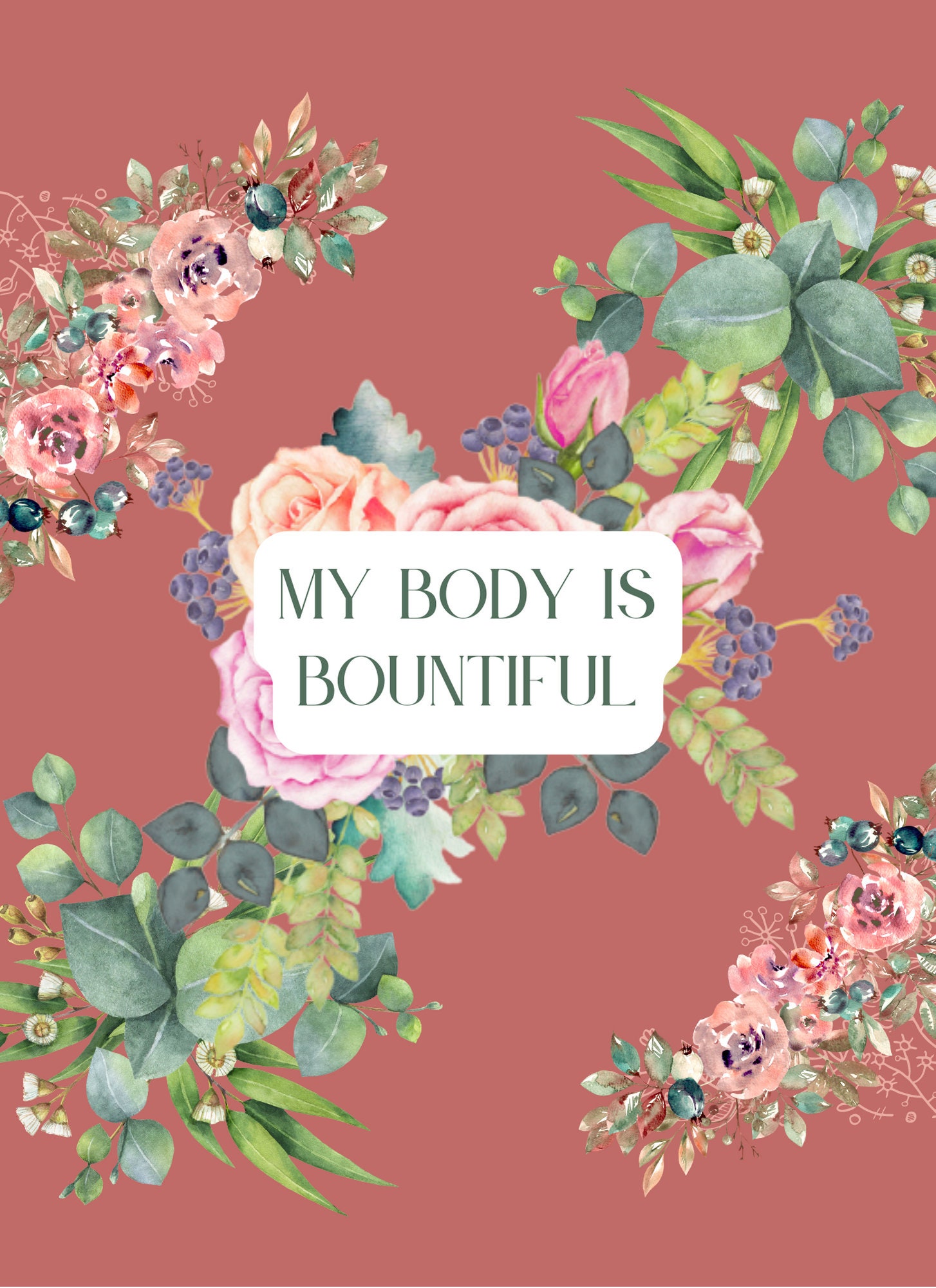 Body Positive Affirmation Art Printable Positive Body Image Body ...
