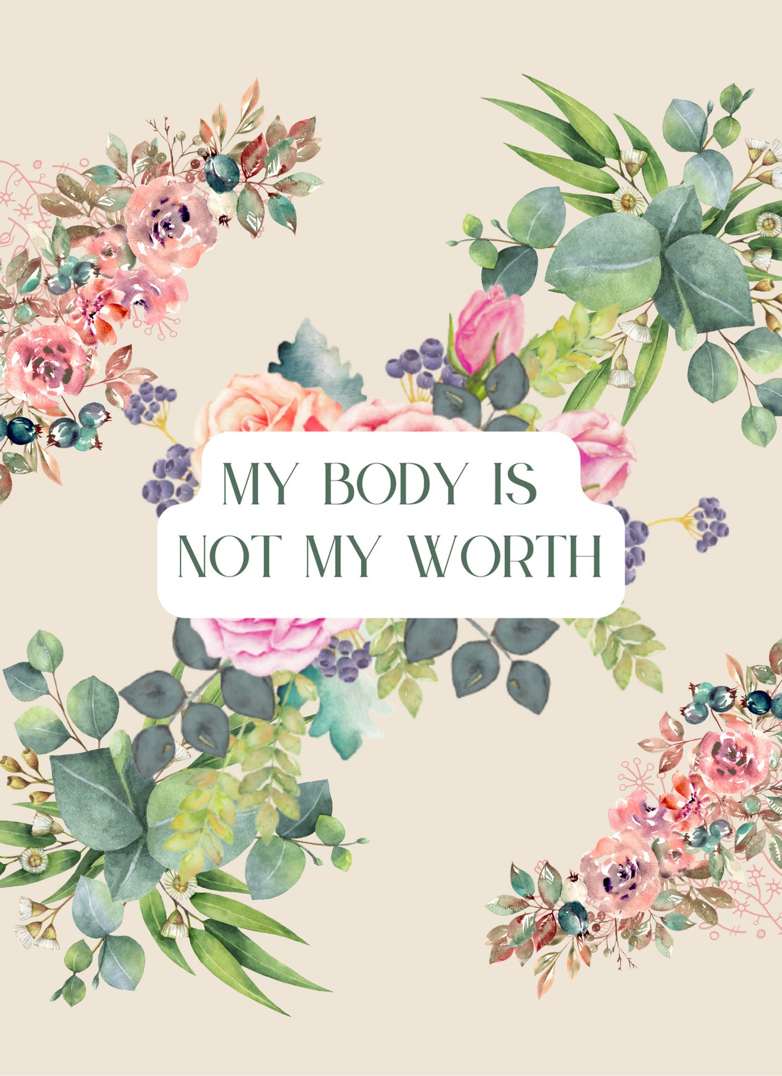 Body Positive Affirmation Art Printable - Etsy