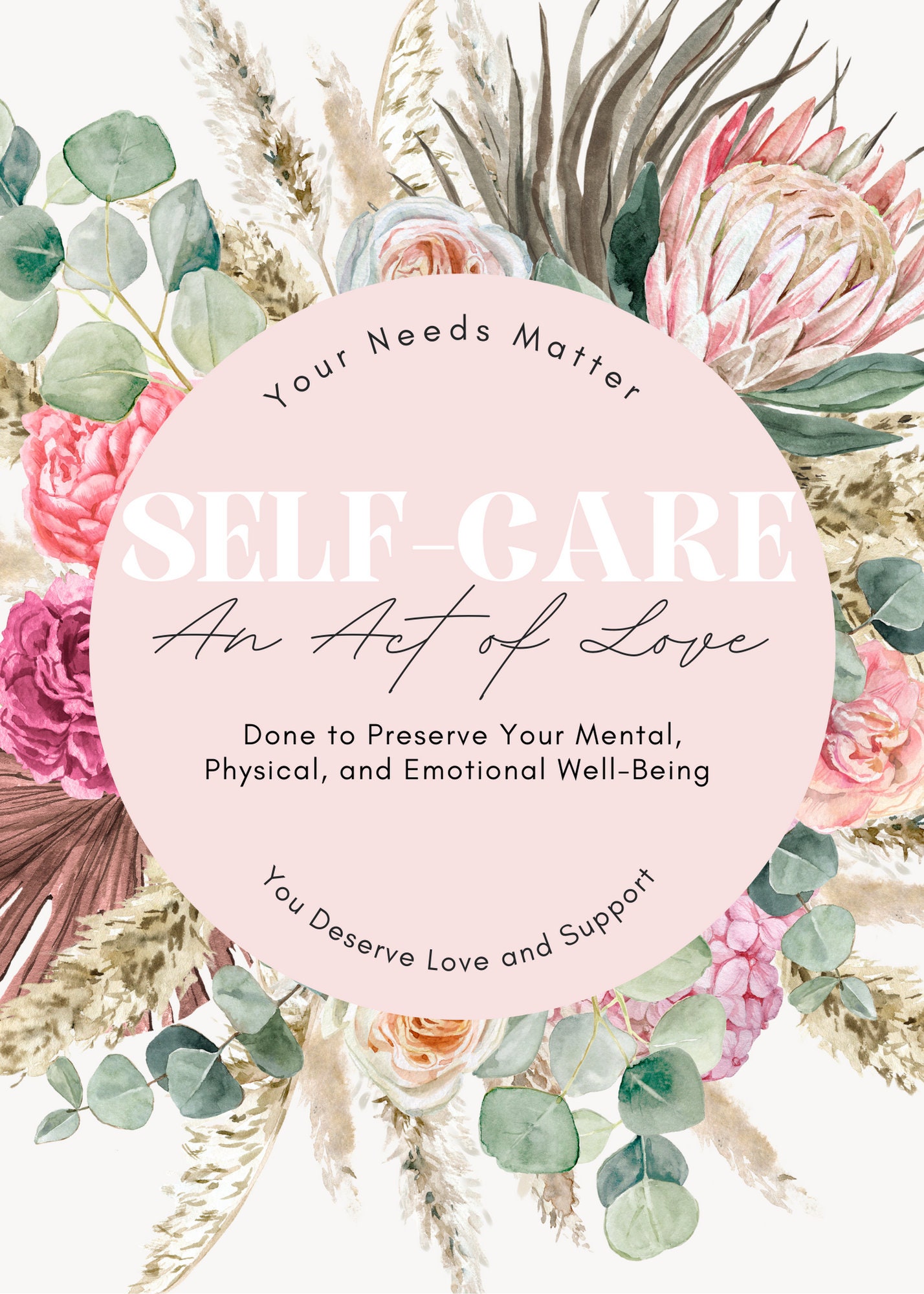 Self-care Print I Self Care Wall Art I Mental Health Print I Therapy ...