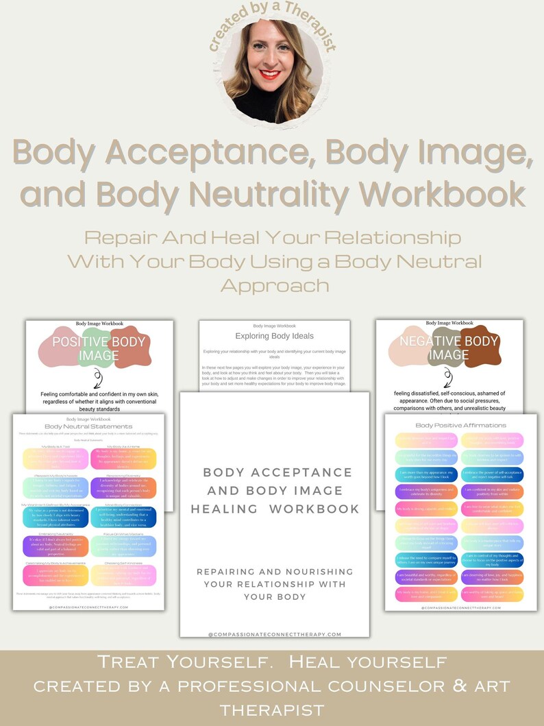 Body Image Healing Workbook | Body Acceptance, Body Positive, and Body ...