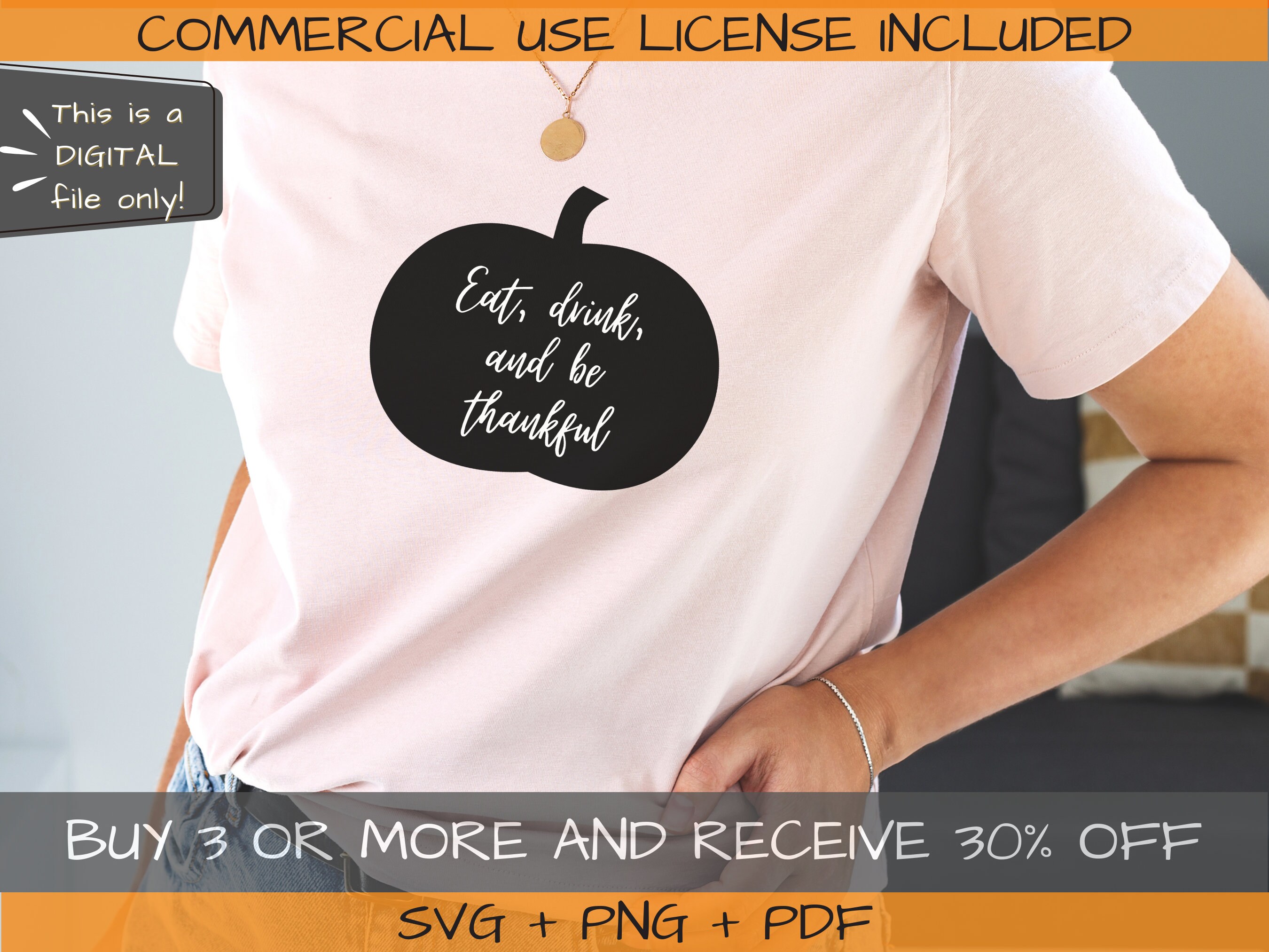 Eat Drink Thankful Svg Thanksgiving Svg Fall Svg Autumn Etsy