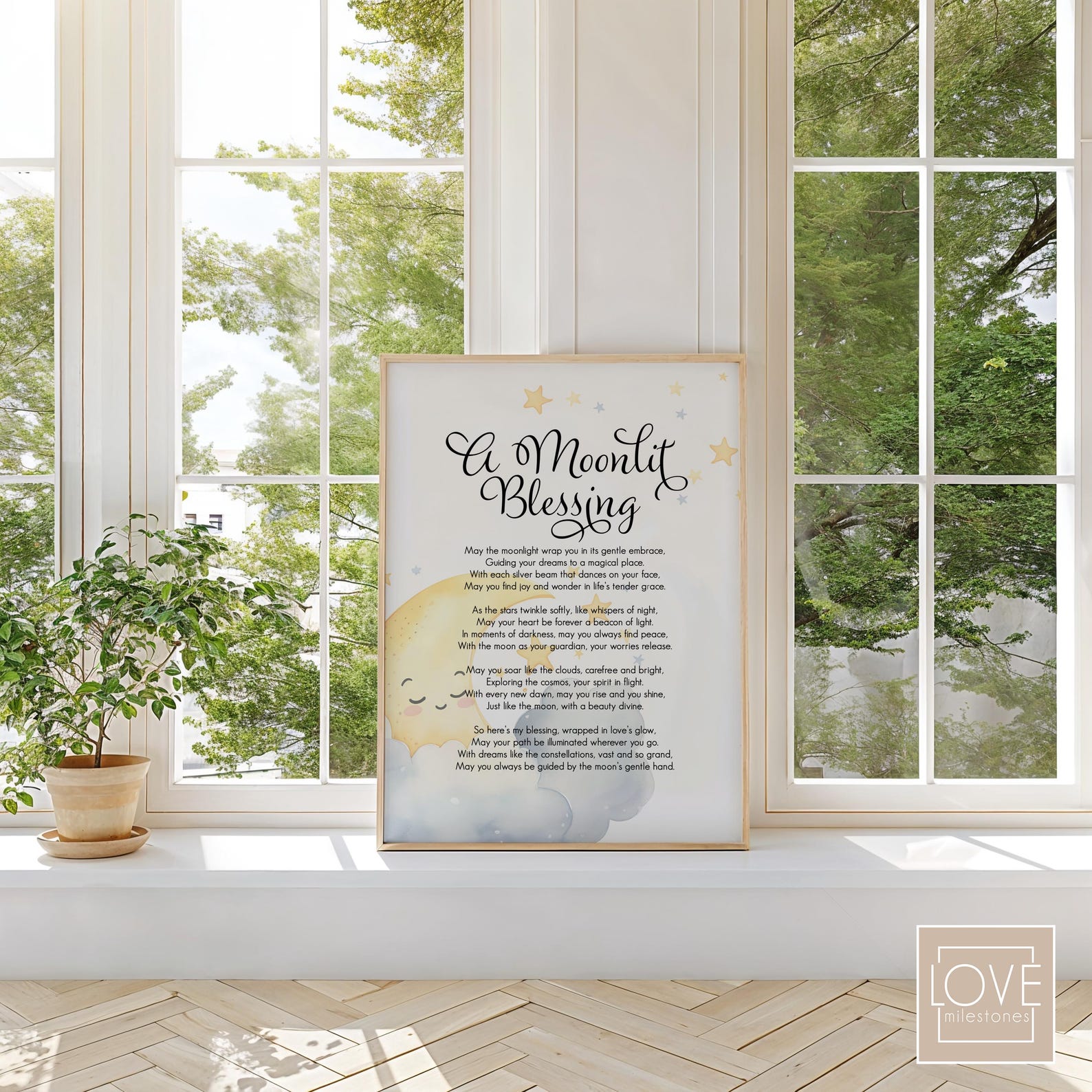 A Moonlit Blessing, Poem for Nursery, Baby Gift PRINTABLE Wall Art ...