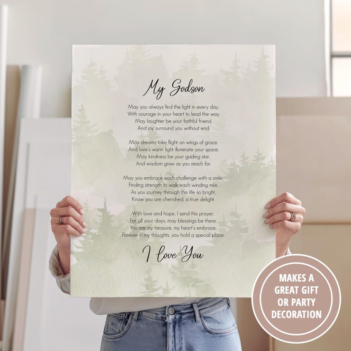 Godson Blessing, Printable Art for Godchild, My Godson Poetry, Baptism ...