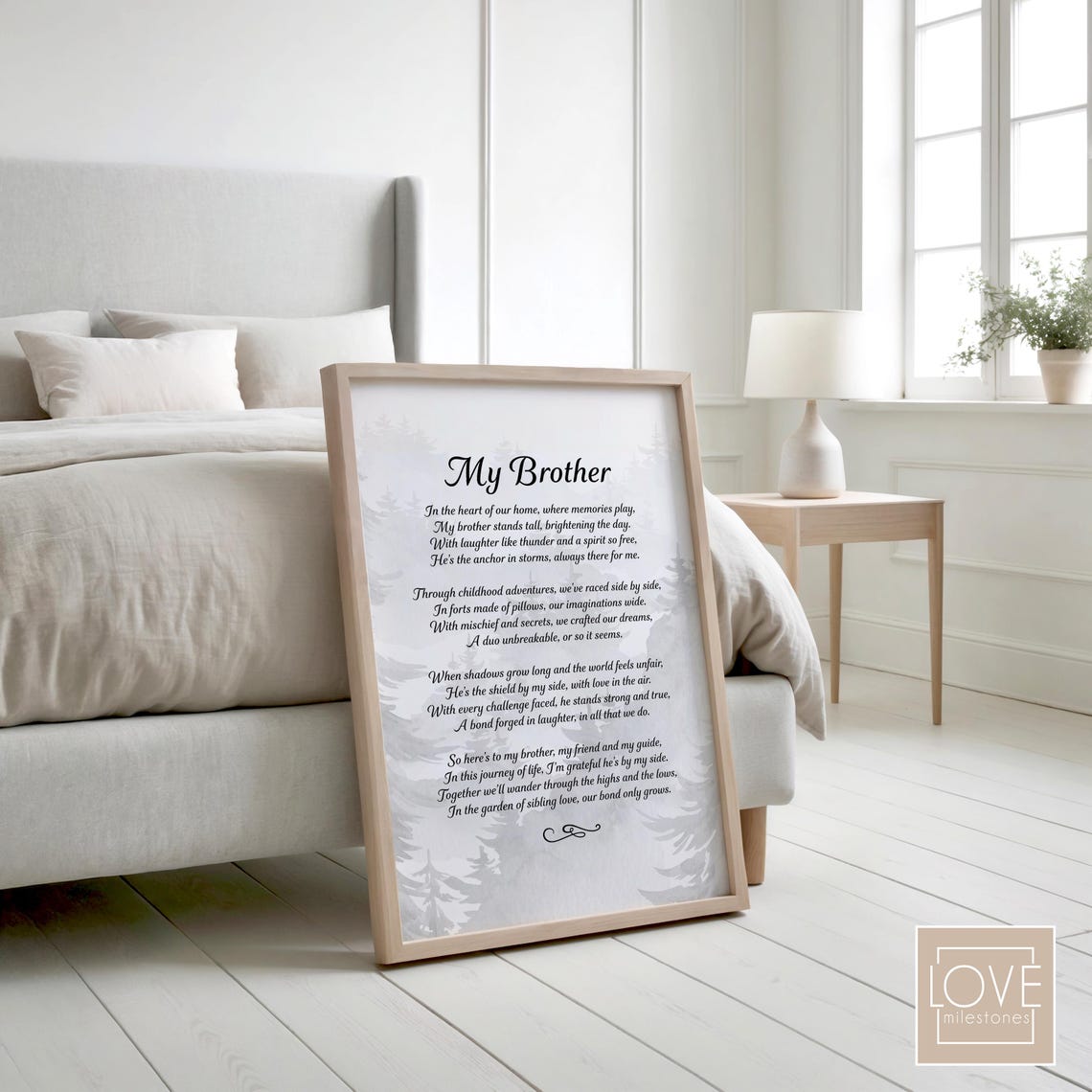 My Brother Poem, Printable INSTANT DOWNLOAD Gift for Brother From ...