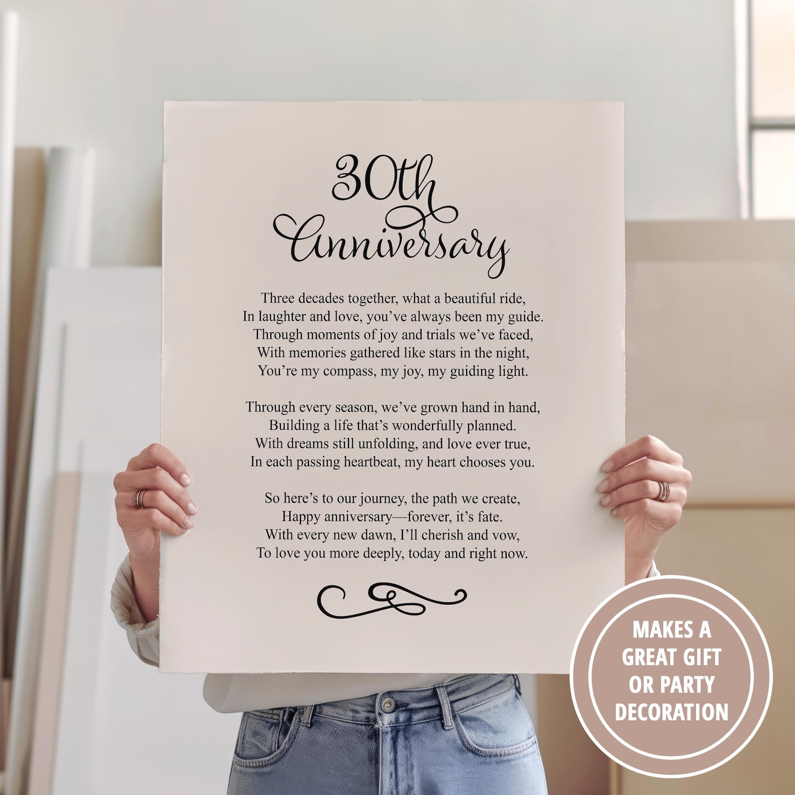 30th Anniversary Poem, PRINTABLE Poetry Instant Download, 30 Years of ...