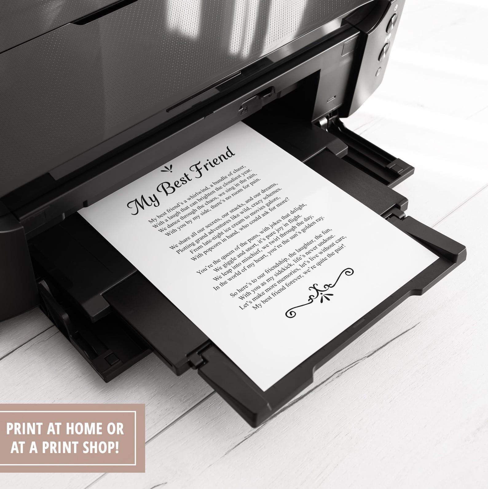 Friendship Poem, Printable Best Friend Poetry Gift, Valentines Day Gift ...