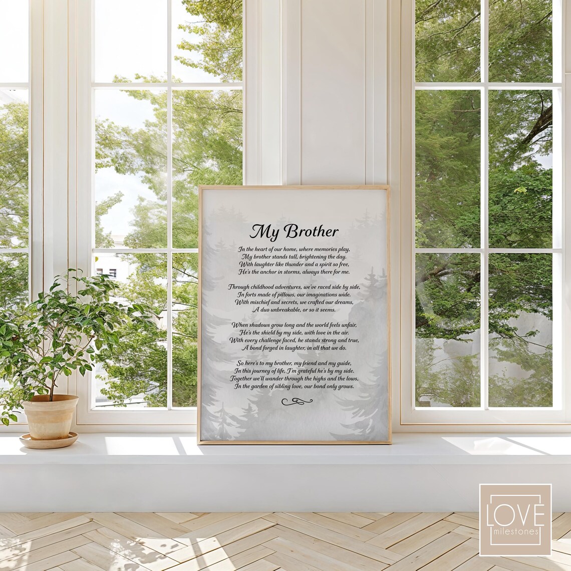 My Brother Poem, Printable INSTANT DOWNLOAD Gift for Brother From ...