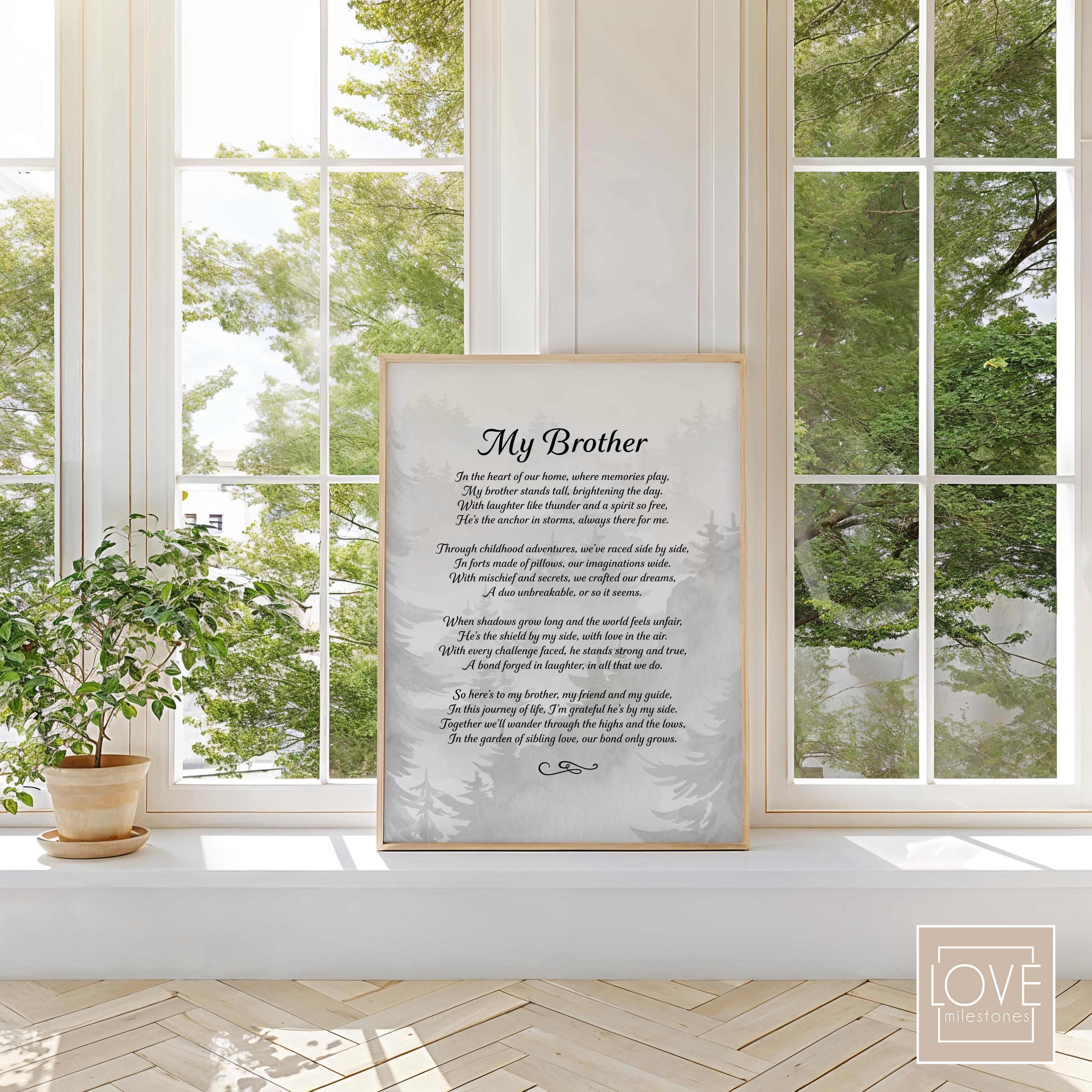 My Brother Poem, Printable INSTANT DOWNLOAD Gift for Brother From ...