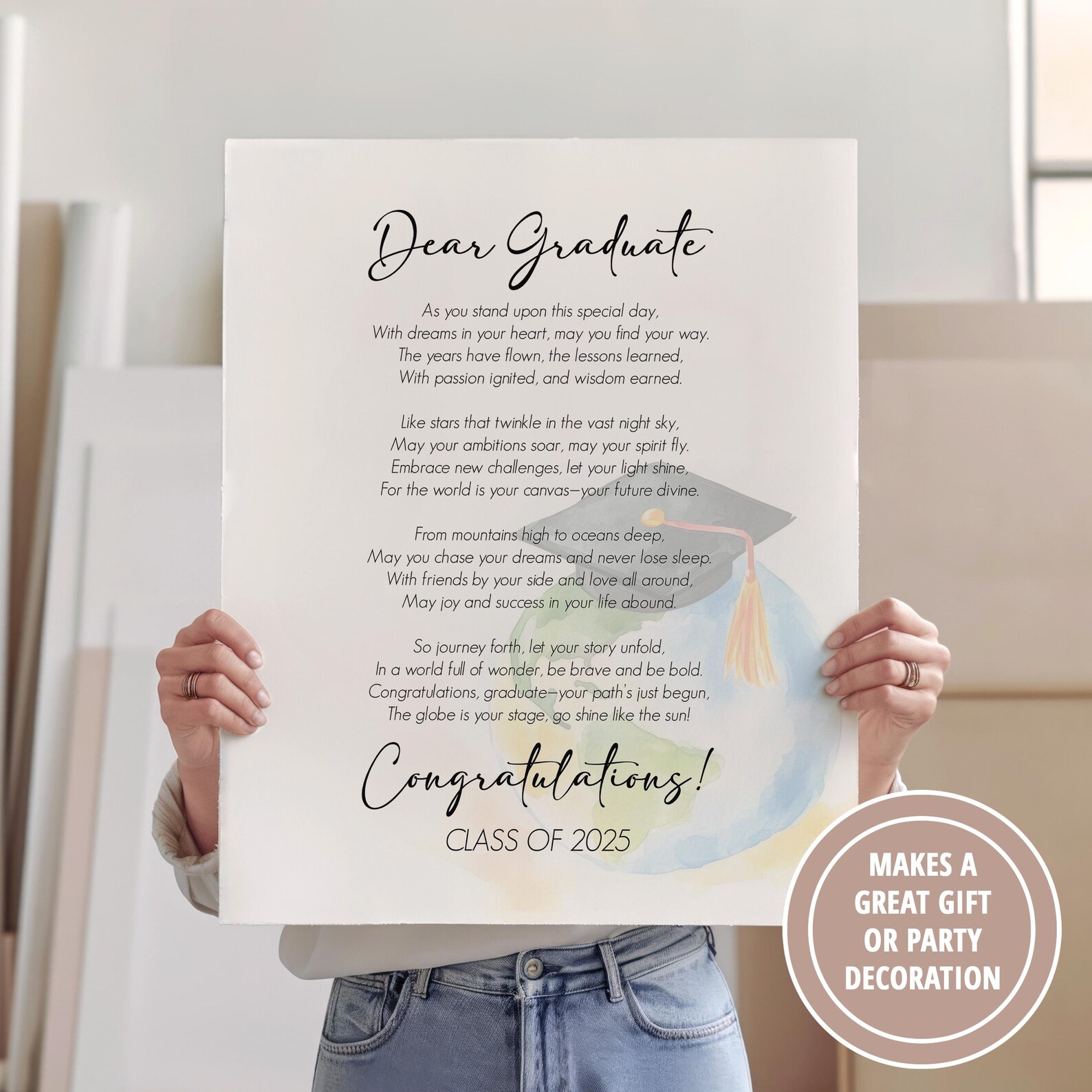 Graduation Poem Printable Art, Gift for 2025 Graduate, College, High ...