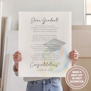 Graduation Poem Printable Art, Gift for 2025 Graduate, College, High ...
