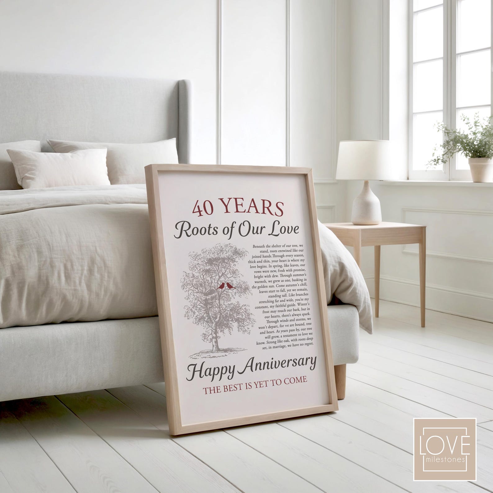 Printable Poem for 40th Anniversary, INSTANT DOWNLOAD, Tree Wall Art ...