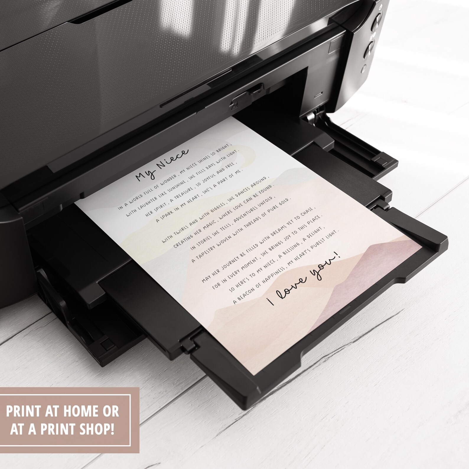 Gift for Niece, Printable Poetry Art, INSTANT DOWNLOAD, Niece Birthday ...