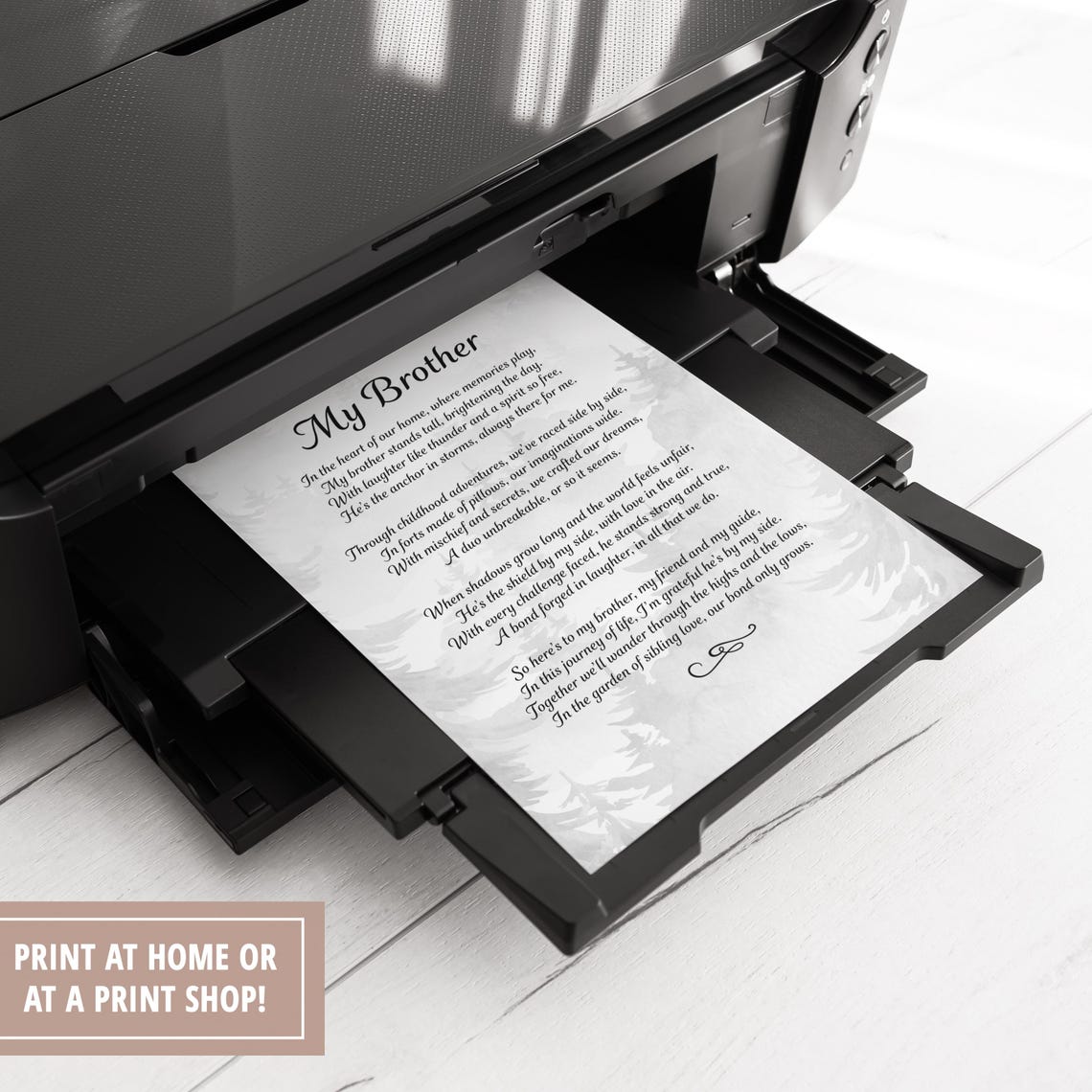 My Brother Poem, Printable INSTANT DOWNLOAD Gift for Brother From ...