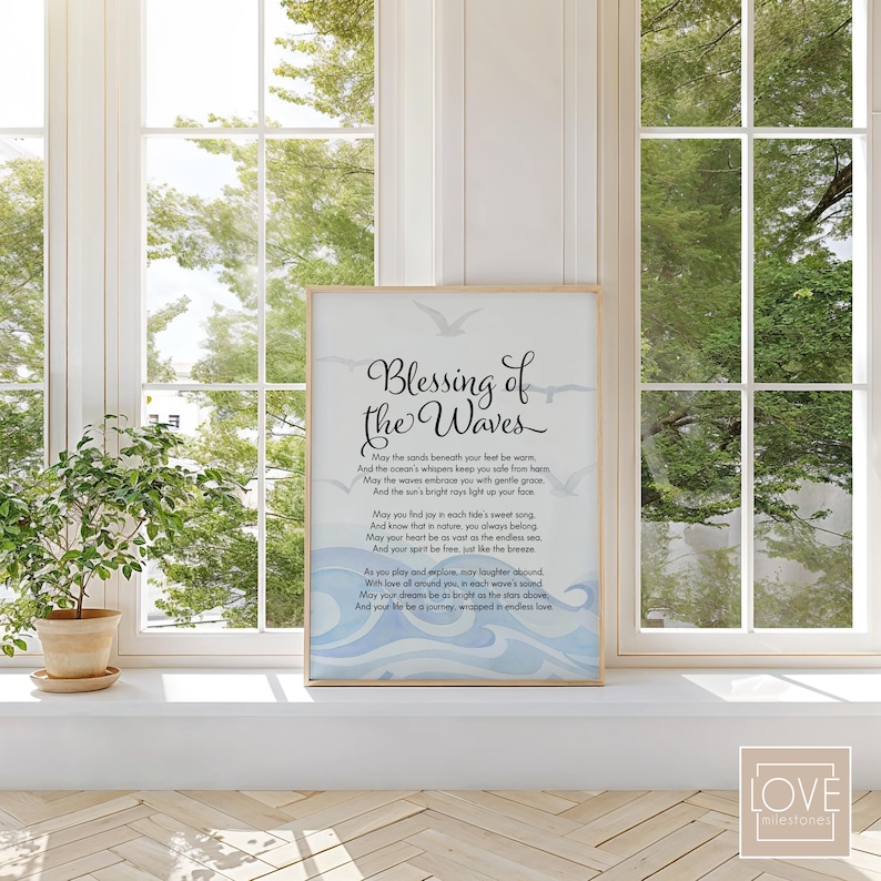 Poetry Printable Gift, Nautical Poem, Blessing of the Waves Poem, Ocean ...