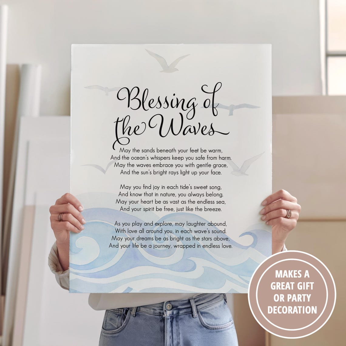 Poetry Printable Gift, Nautical Poem, Blessing of the Waves Poem, Ocean ...