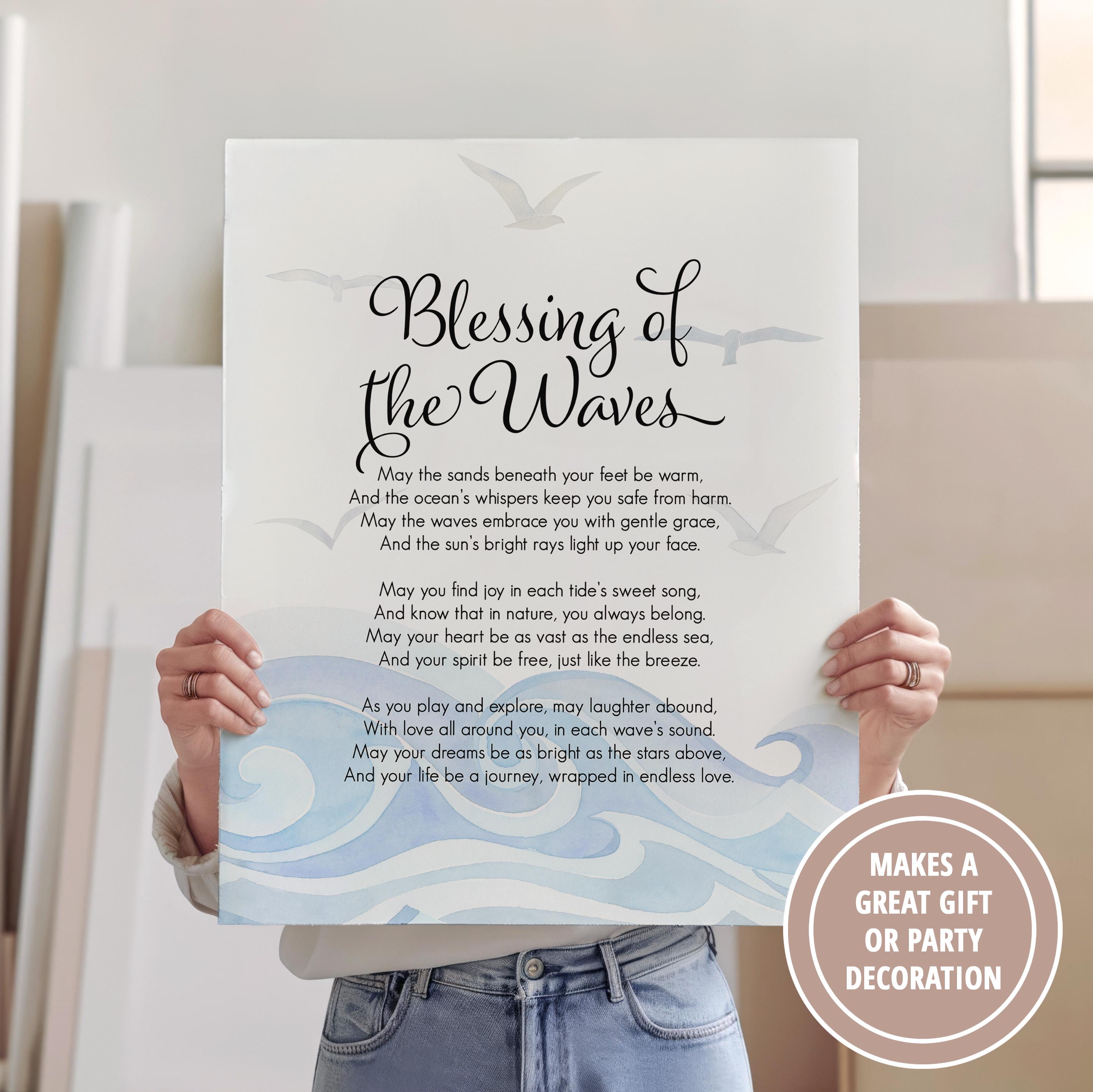 Poetry Printable Gift, Nautical Poem, Blessing of the Waves Poem, Ocean ...