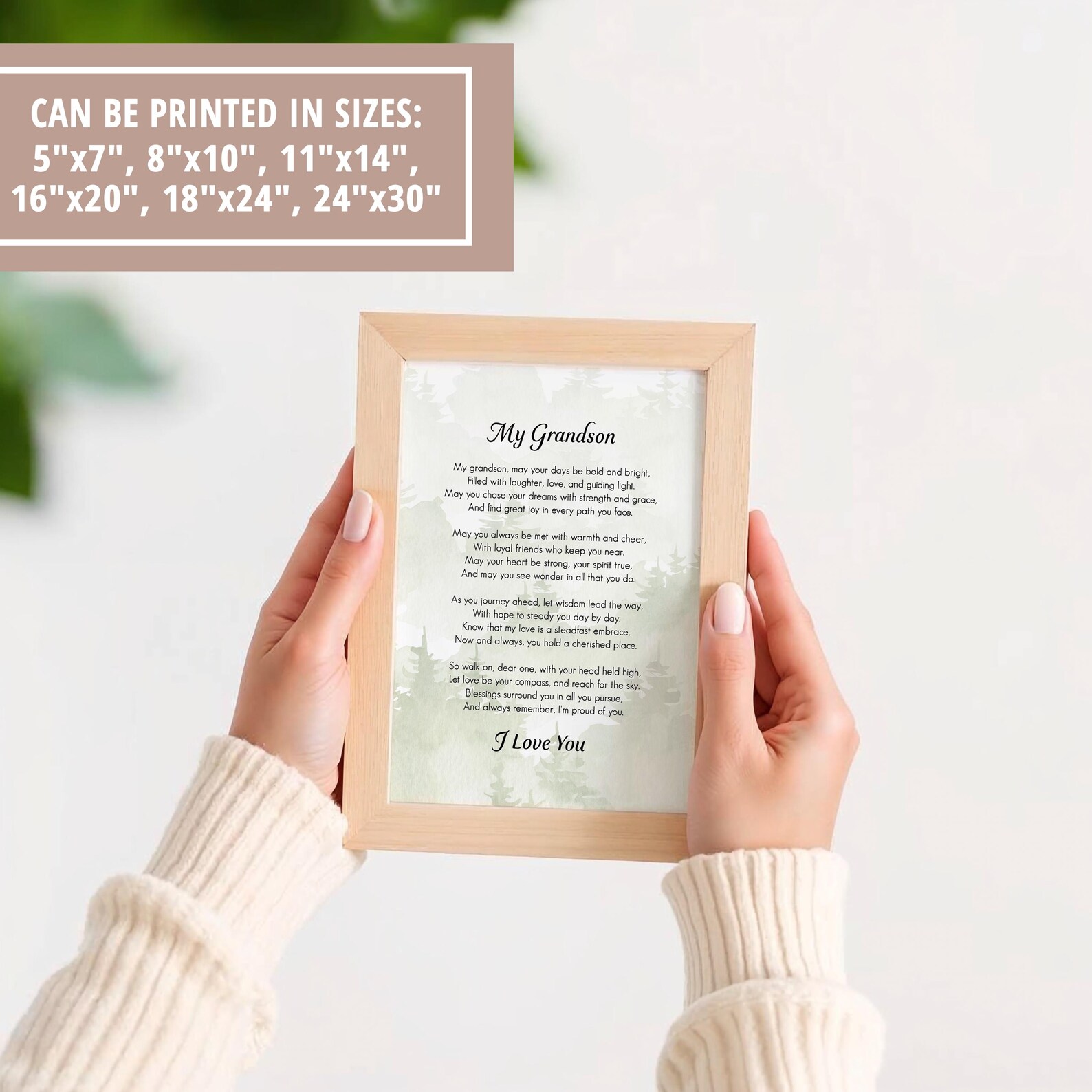 Grandson Poetry, Printable Wall Art for Grandchild, Poem for Boys ...