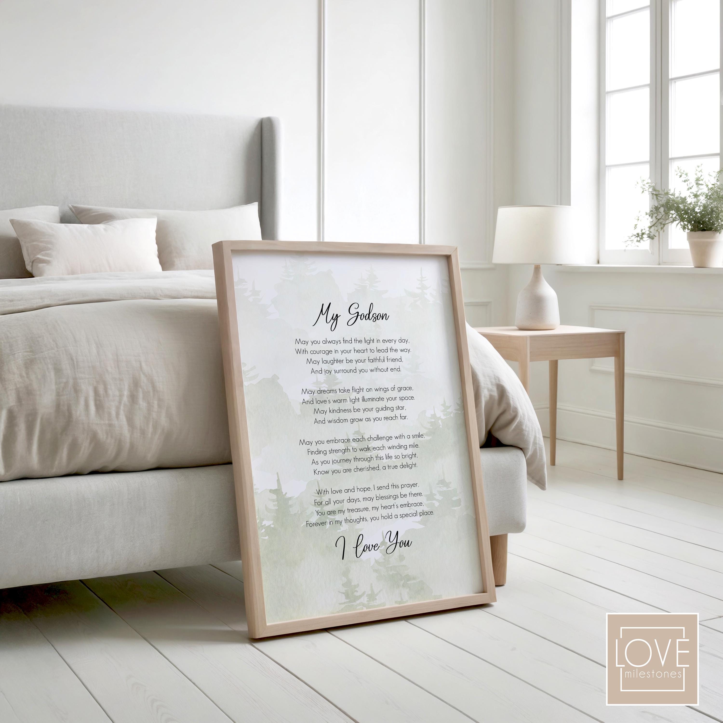 Godson Blessing, Printable Art for Godchild, My Godson Poetry, Baptism ...