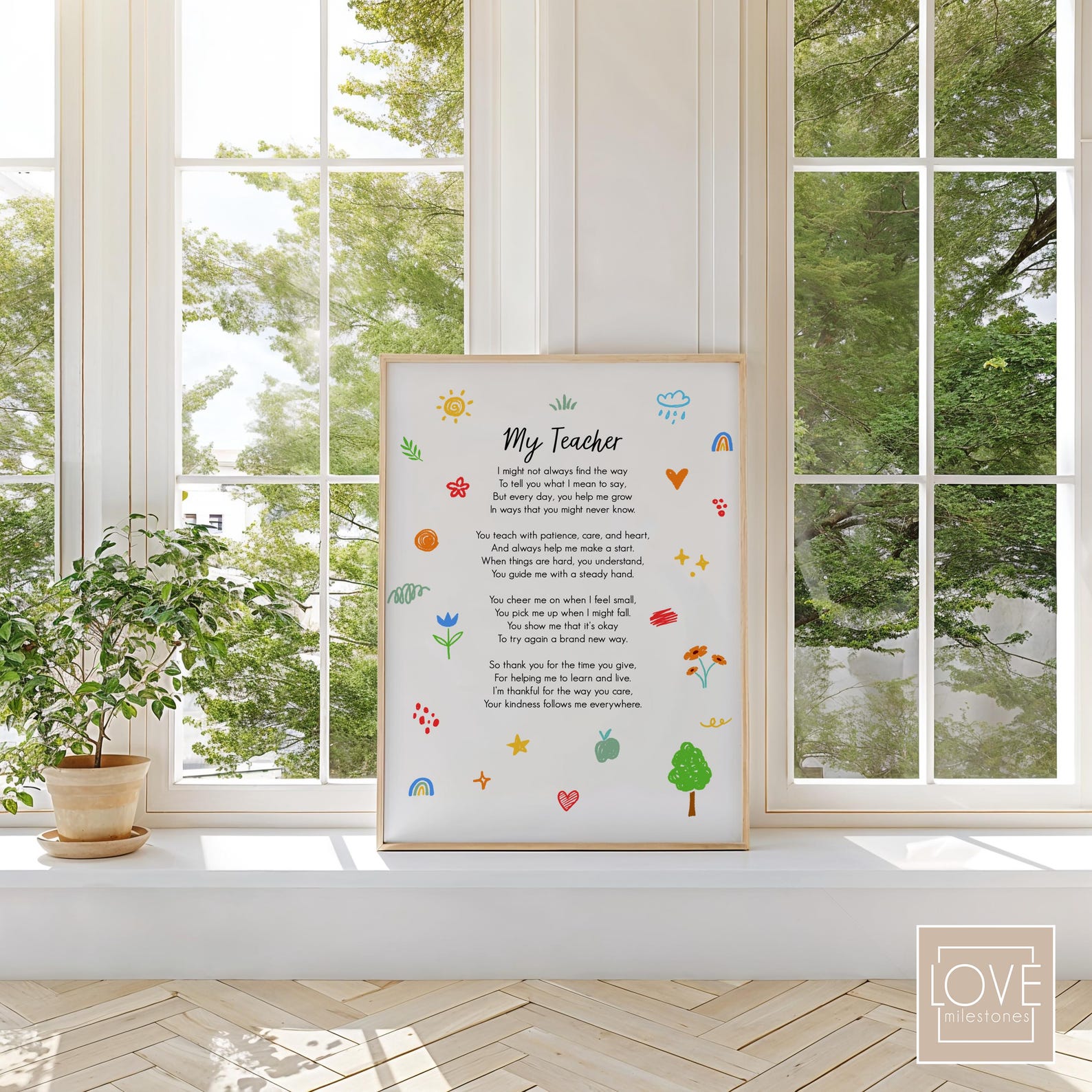 Teacher Poem Printable Art, Thank You Gift for Child's Teacher ...