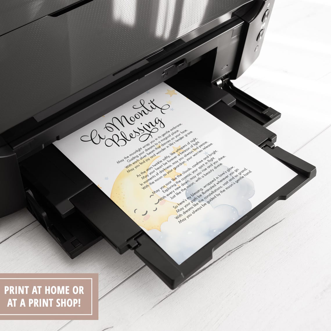 A Moonlit Blessing, Poem for Nursery, Baby Gift PRINTABLE Wall Art ...
