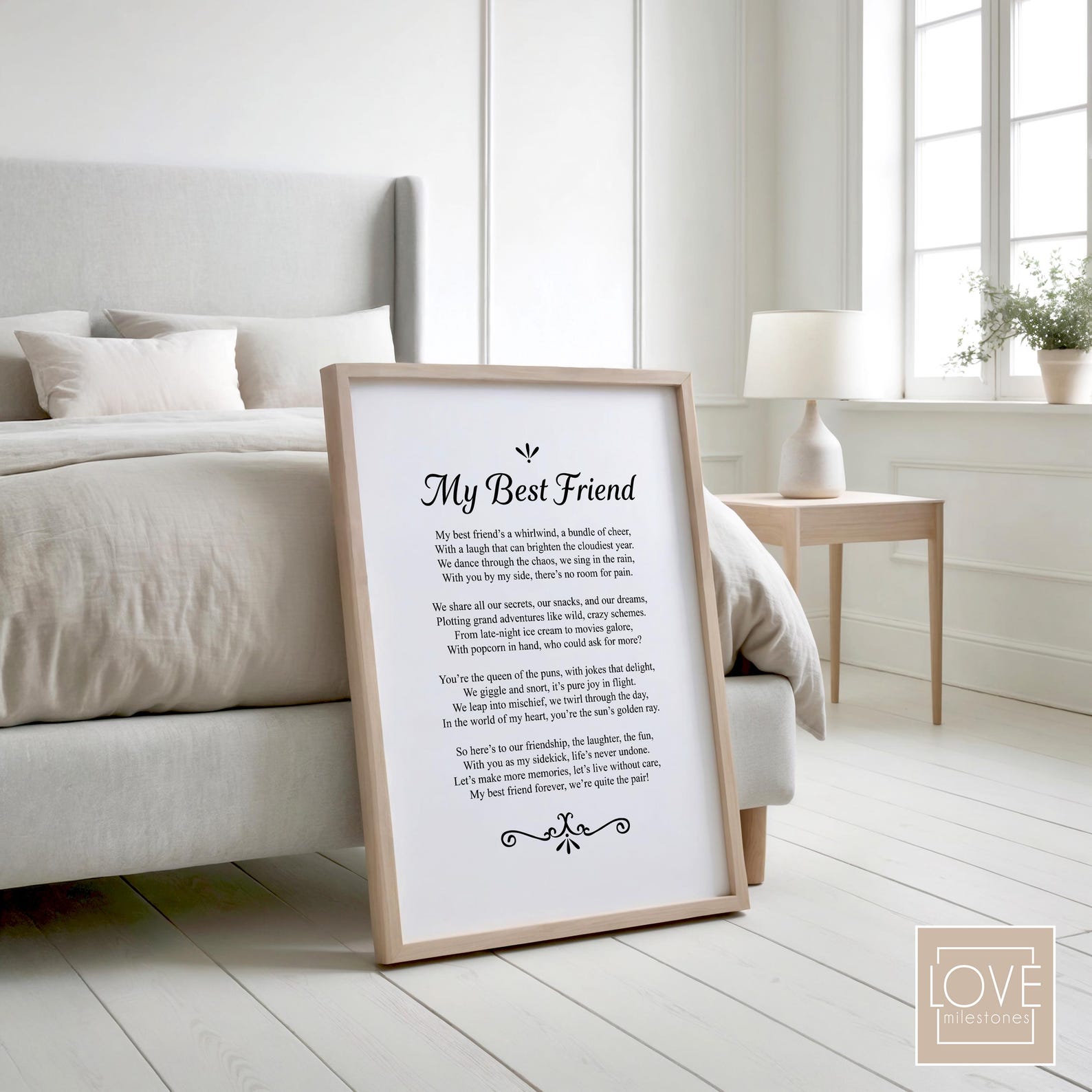 Friendship Poem, Printable Best Friend Poetry Gift, Valentines Day Gift ...