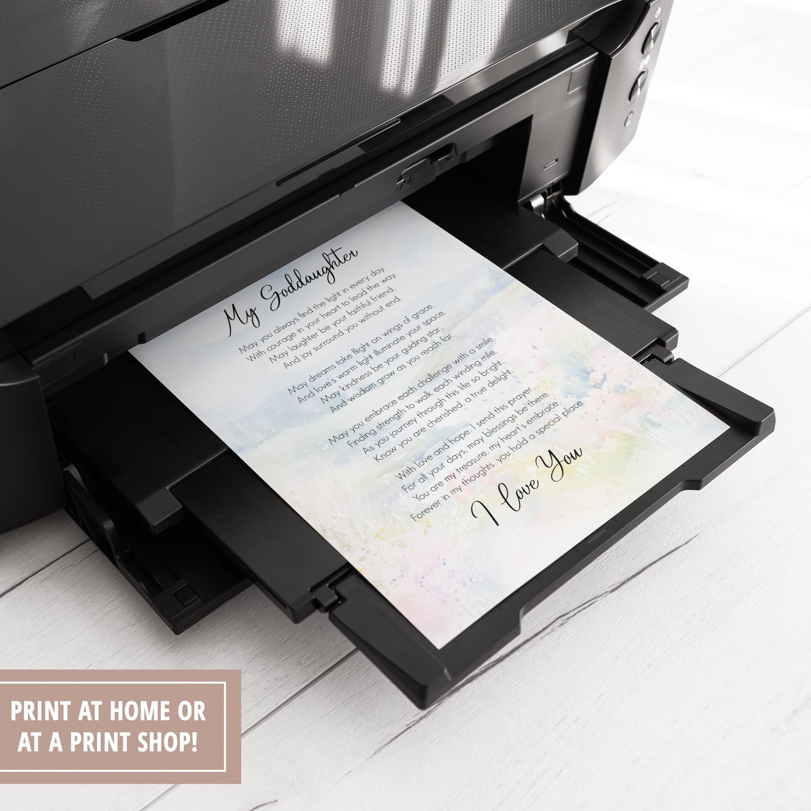 Blessing for Goddaughter, Printable Wall Art Gift for Godchild, Pastel ...