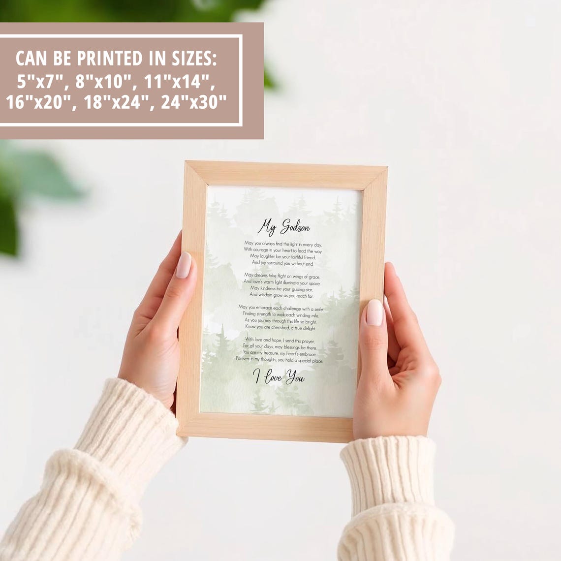 Godson Blessing, Printable Art for Godchild, My Godson Poetry, Baptism ...